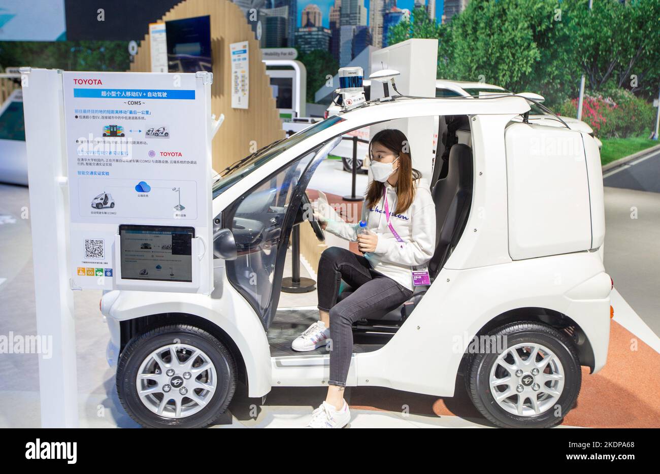 SHANGHAI, CHINA - NOVEMBER 7, 2022 - Visitors experience a Toyota small ...