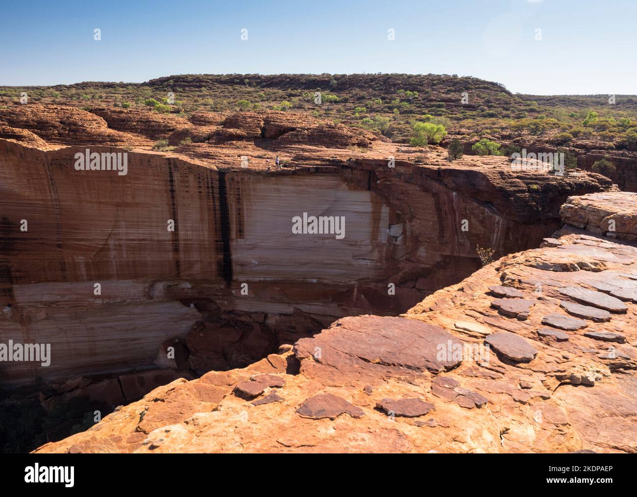Sheer sandstone cliffs below Cotterills Lookout from the South Wall ...