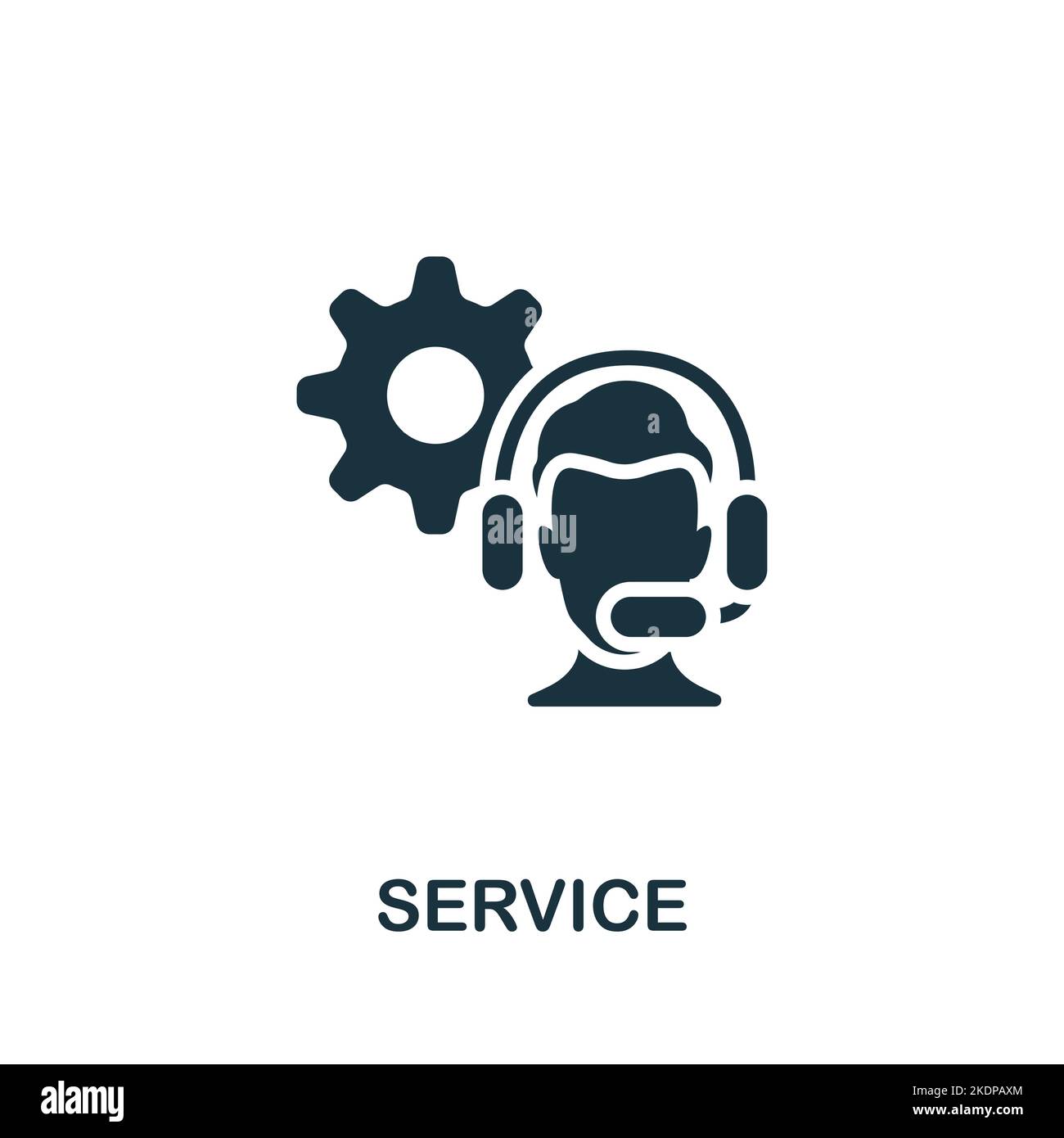 Service icon. Monochrome simple Customer Relationship icon for ...