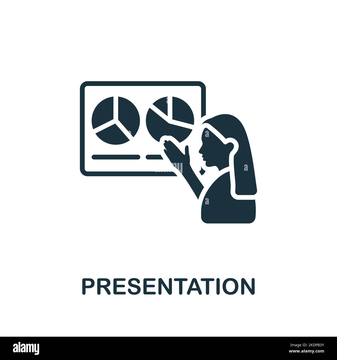 Presentation icon. Monochrome simple Customer Relationship icon for ...