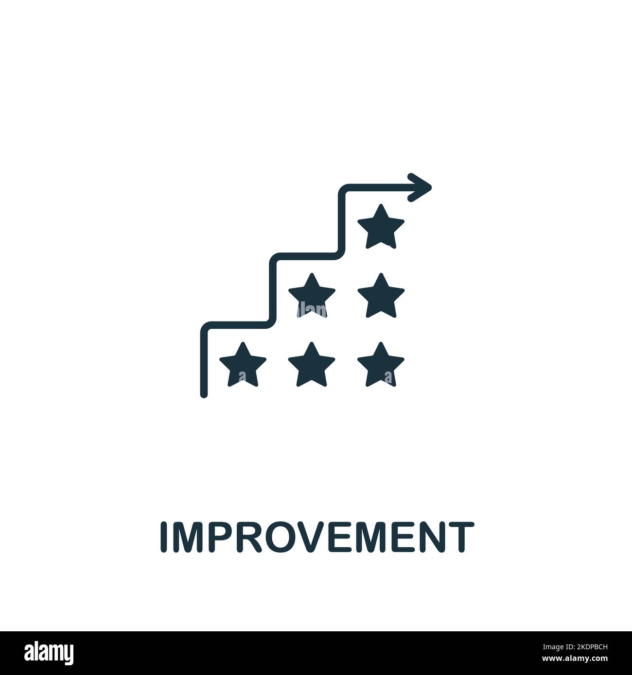 Improvement icon. Monochrome simple Customer Relationship icon for ...