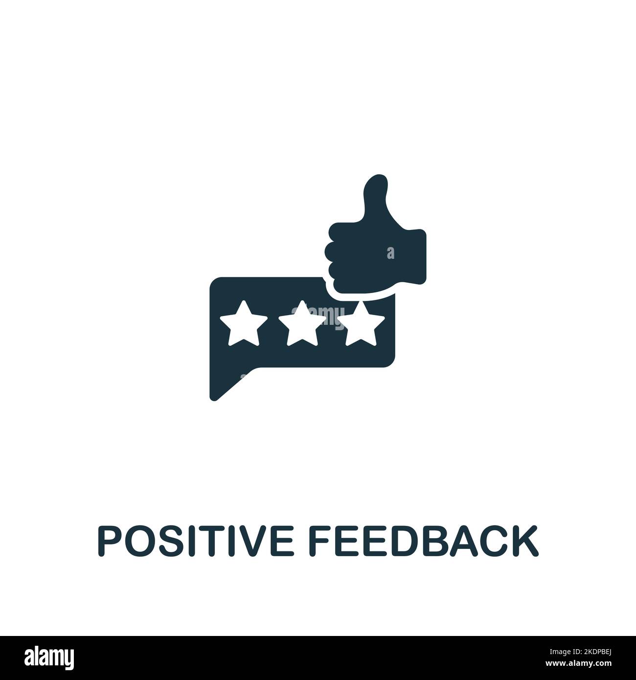 Positive Feedback icon. Monochrome simple Customer Relationship icon ...