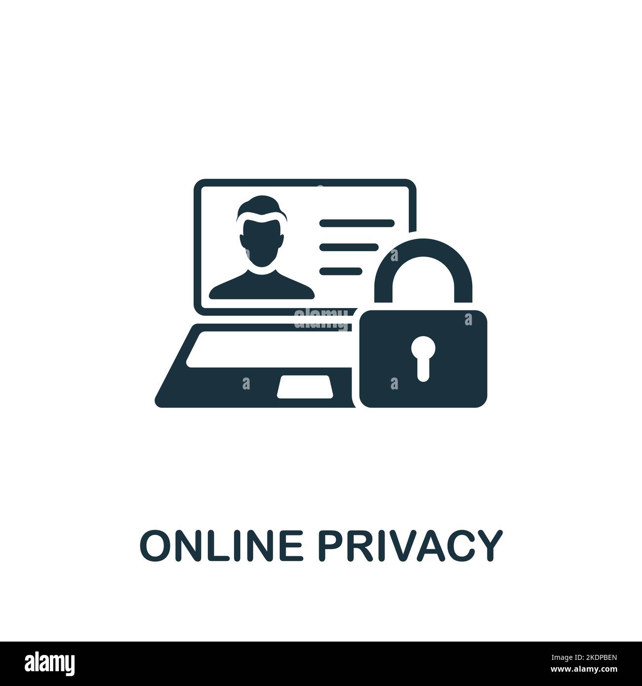 Online Privacy Icon Monochrome Simple Cyber Security Icon For Templates Web Design And