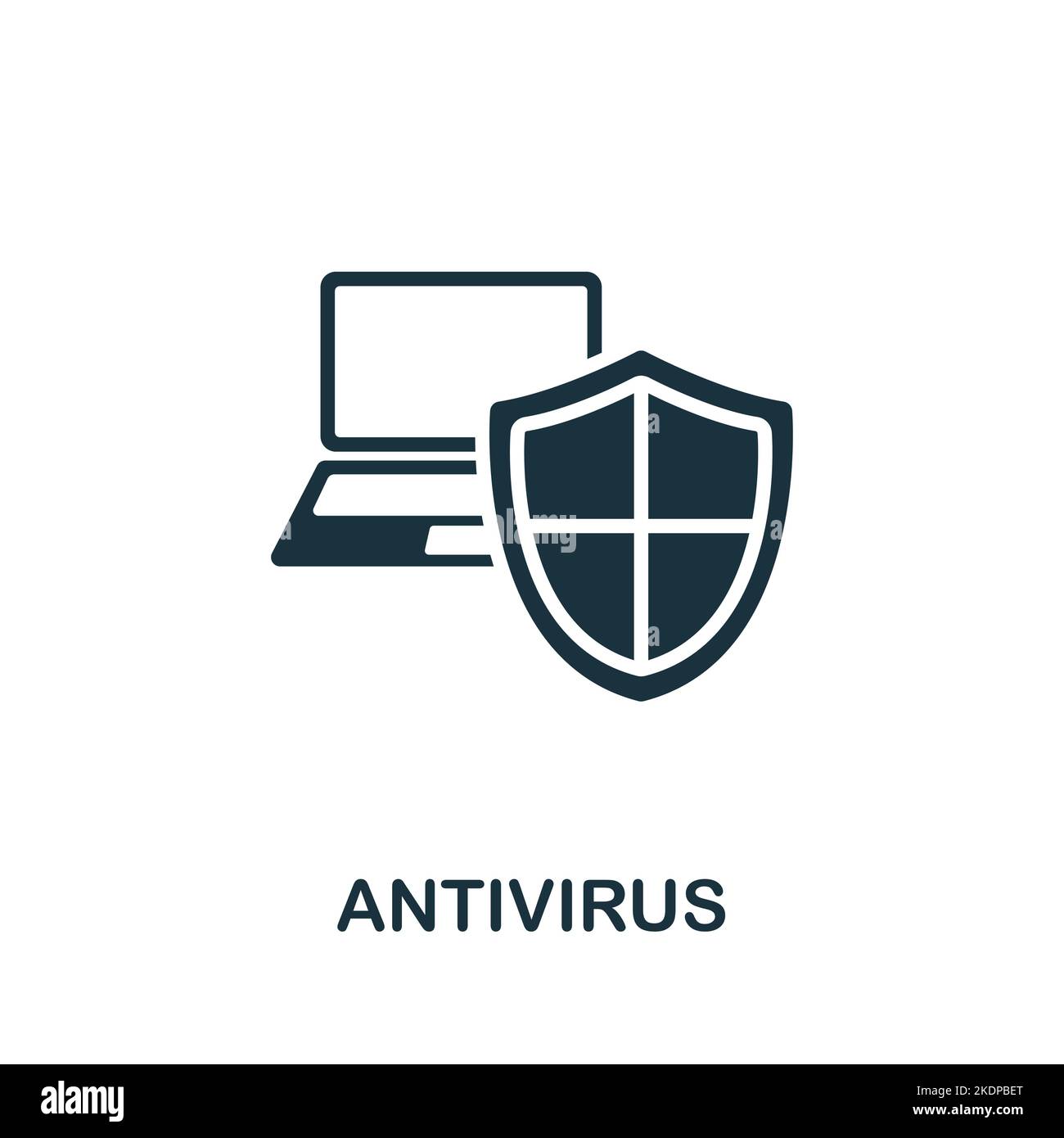 Antivirus icon. Monochrome simple Cyber Security icon for templates ...