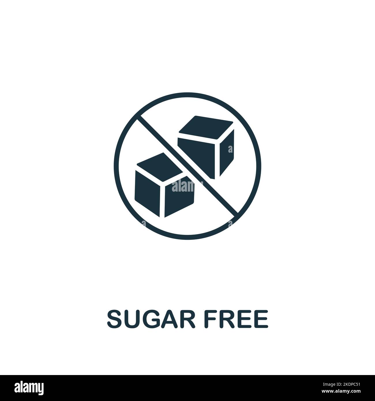 Sugar Free icon. Monochrome simple Detox Diet icon for templates, web ...