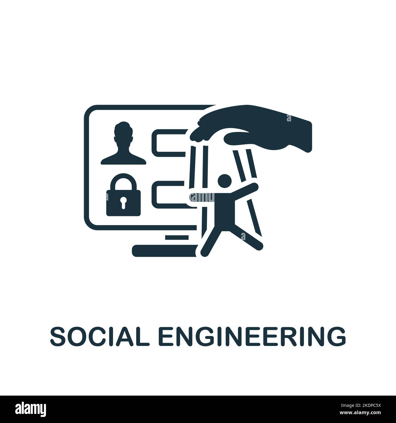 Social Engineering icon. Monochrome simple Cyber Security icon for ...