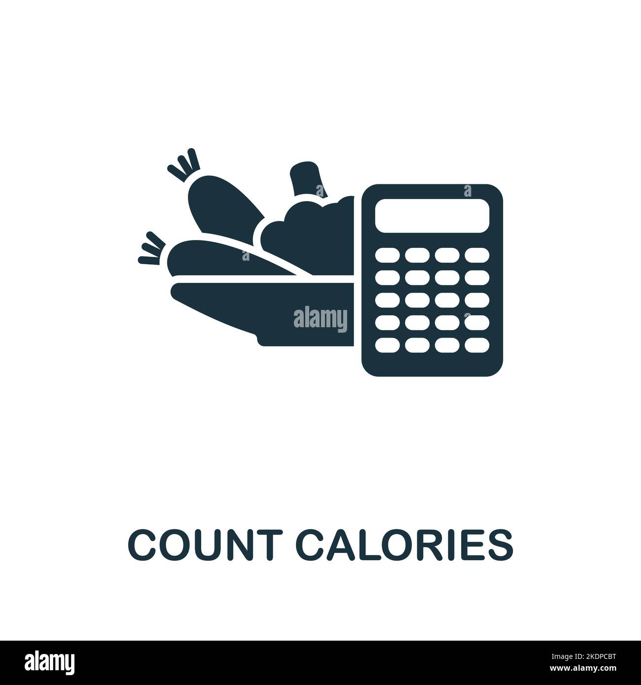 Count Calories icon. Monochrome simple Detox Diet icon for templates ...