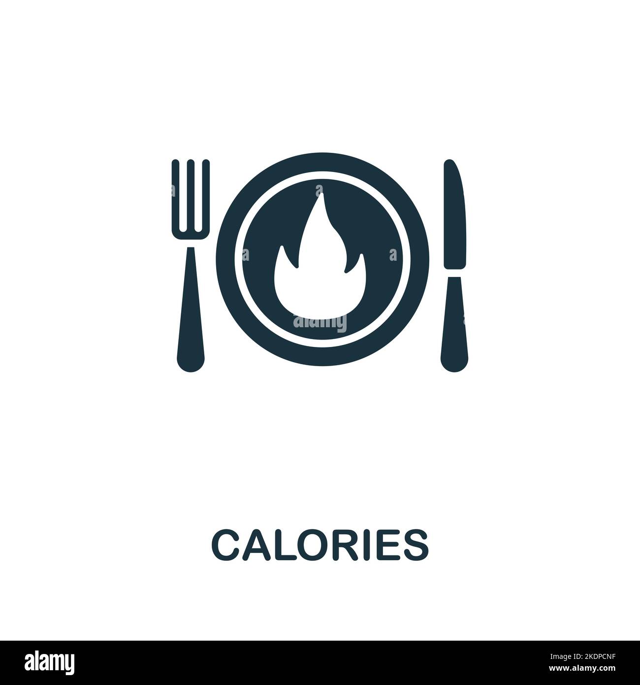 Calories icon. Simple line element detox diet symbol for templates, web ...
