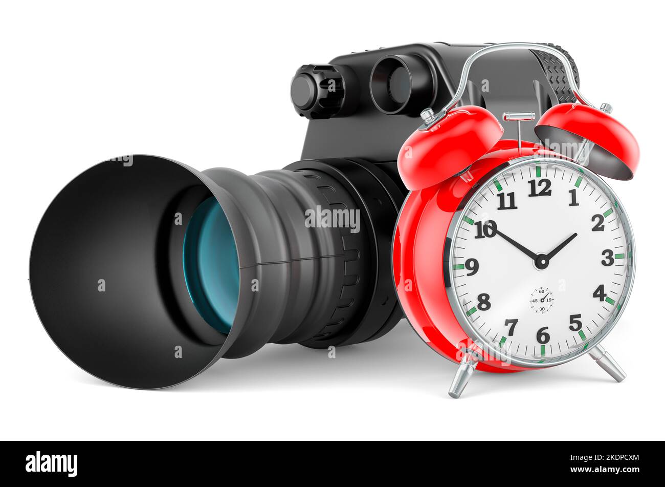 Night vision monocular with alarm clock, 3D rendering isolated on white ...