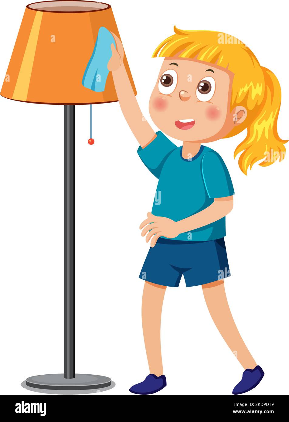 Cartoon character of kid cleaning illustration Stock Vector Image & Art ...