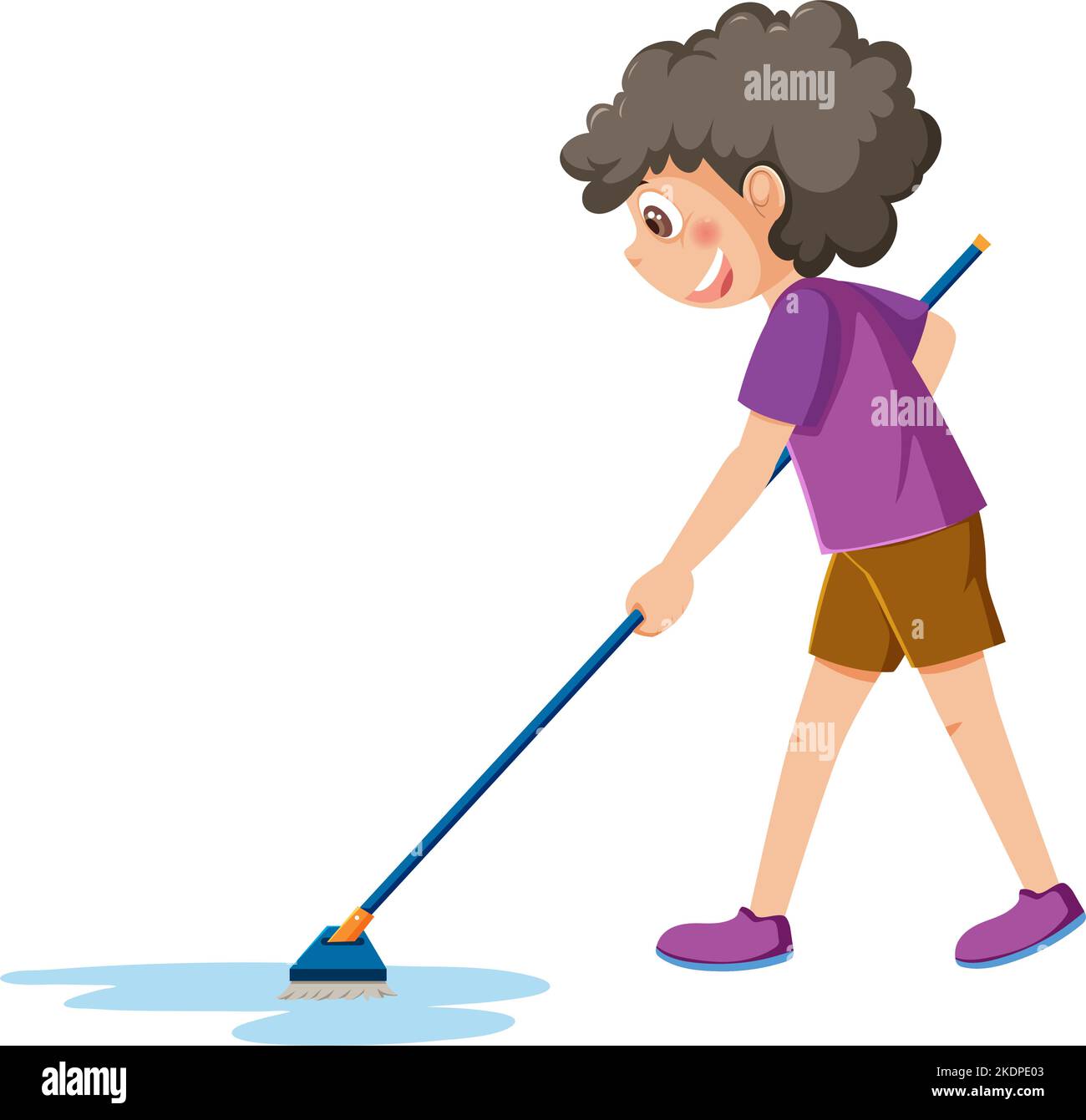 Cartoon character of kid cleaning illustration Stock Vector Image & Art ...