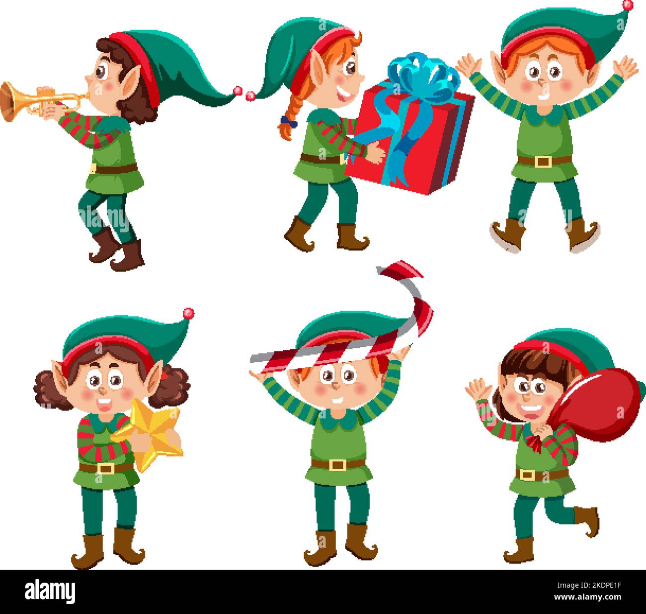 Elf kids in Christmas theme illustration Stock Vector Image & Art - Alamy