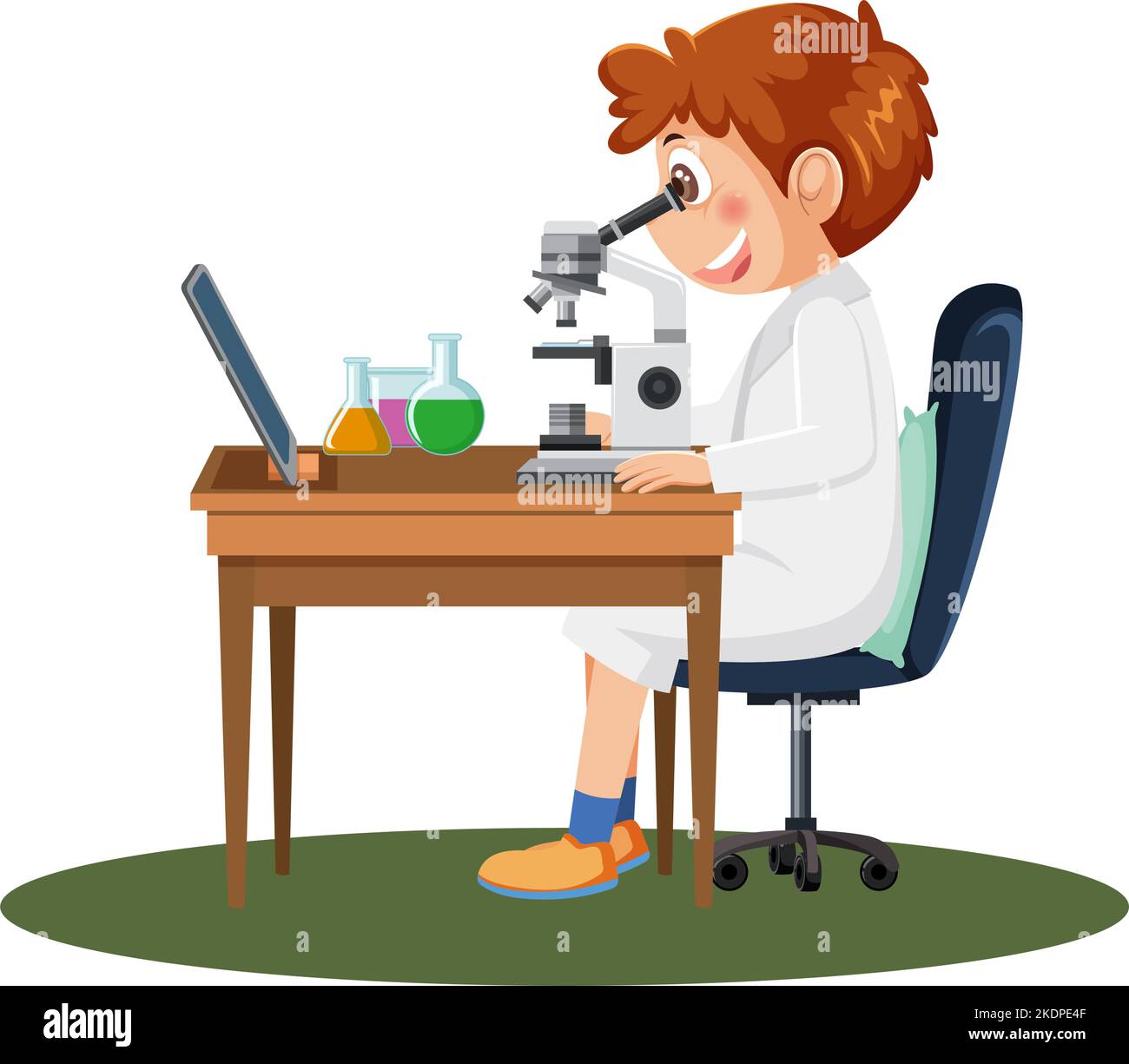 Cute scientist boy cartoon character illustration Stock Vector Image ...