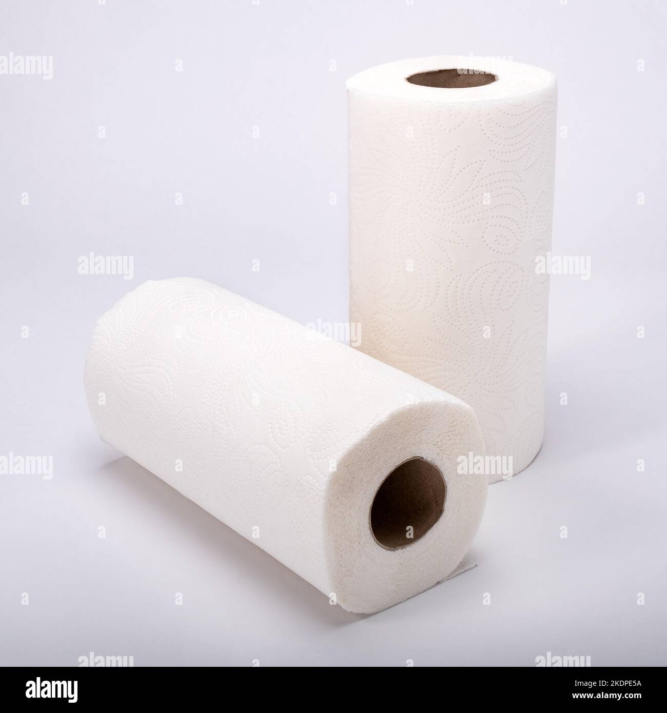 White paper towel set on the white background Stock Photo - Alamy