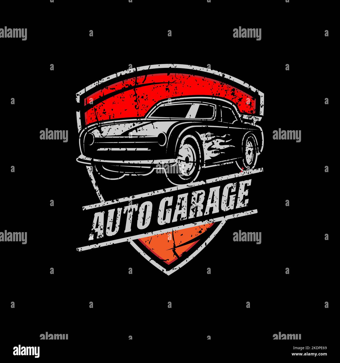 Car Garage vintage Logo shield, automotive repair logo template with ...