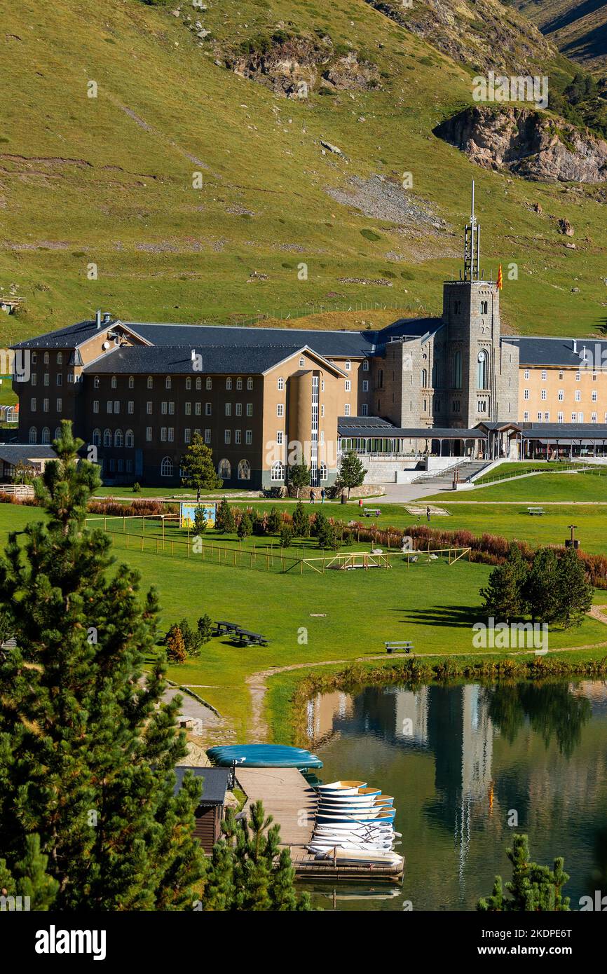 Very nice valley from Spain, mountain Pyrenees (name Vall de Nuria ...
