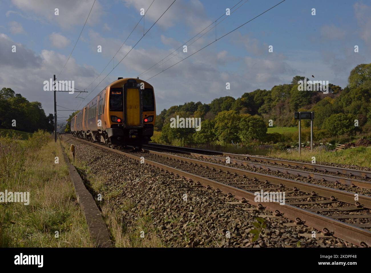A West Midlands Railway DMU train on the Lickey bank, Worcestershire ...