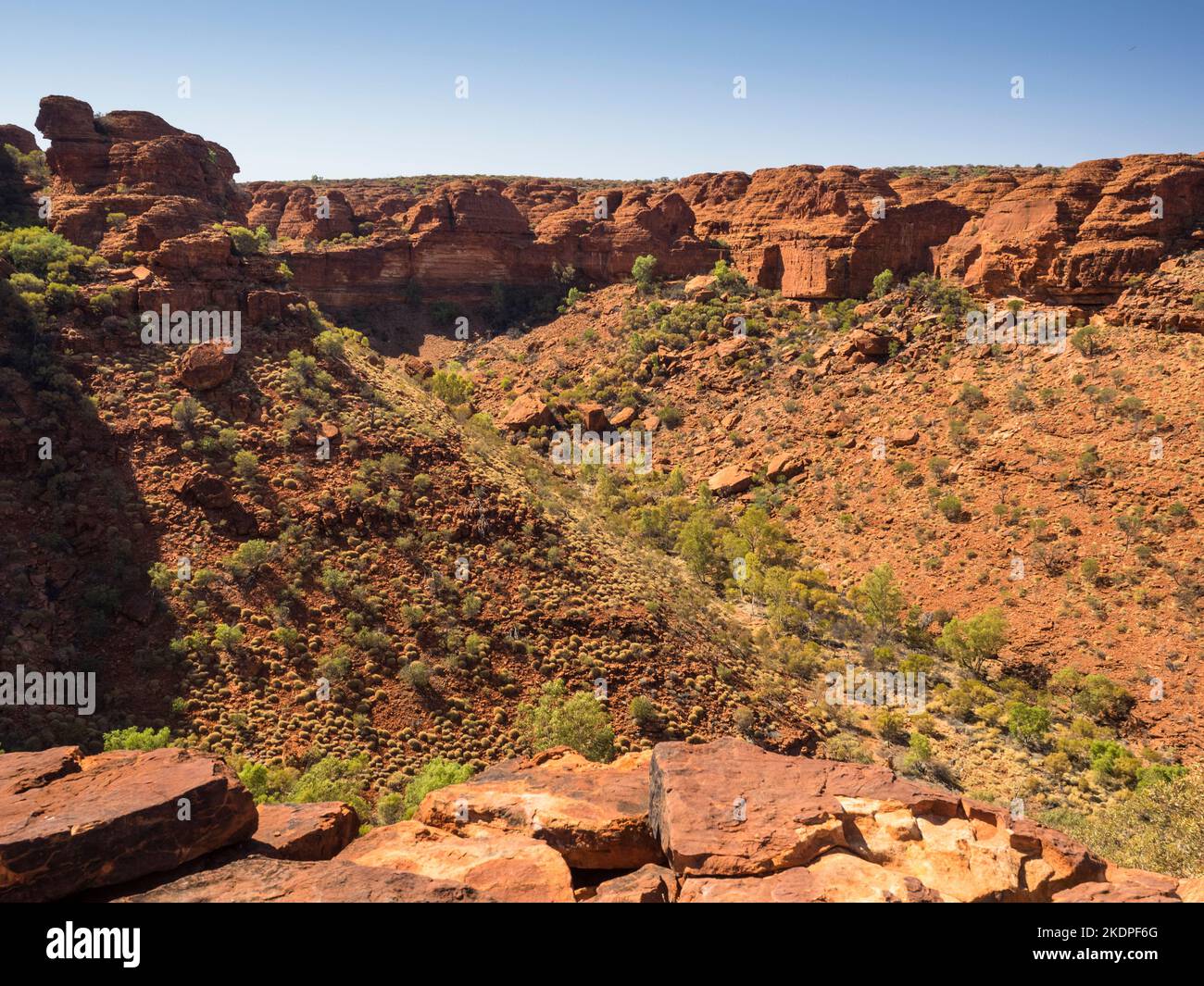 The orange sandstone cliffs of the George Gill Range from Kestrel Falls ...