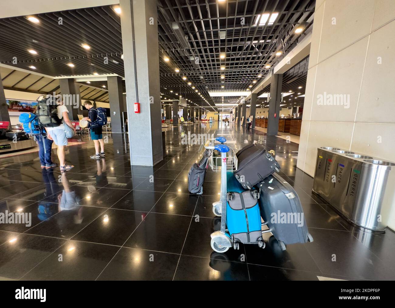 The interior of the modern arrivals hall at Siem Reap International ...