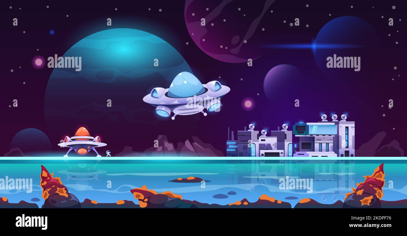 Space Colony Futuristic Background