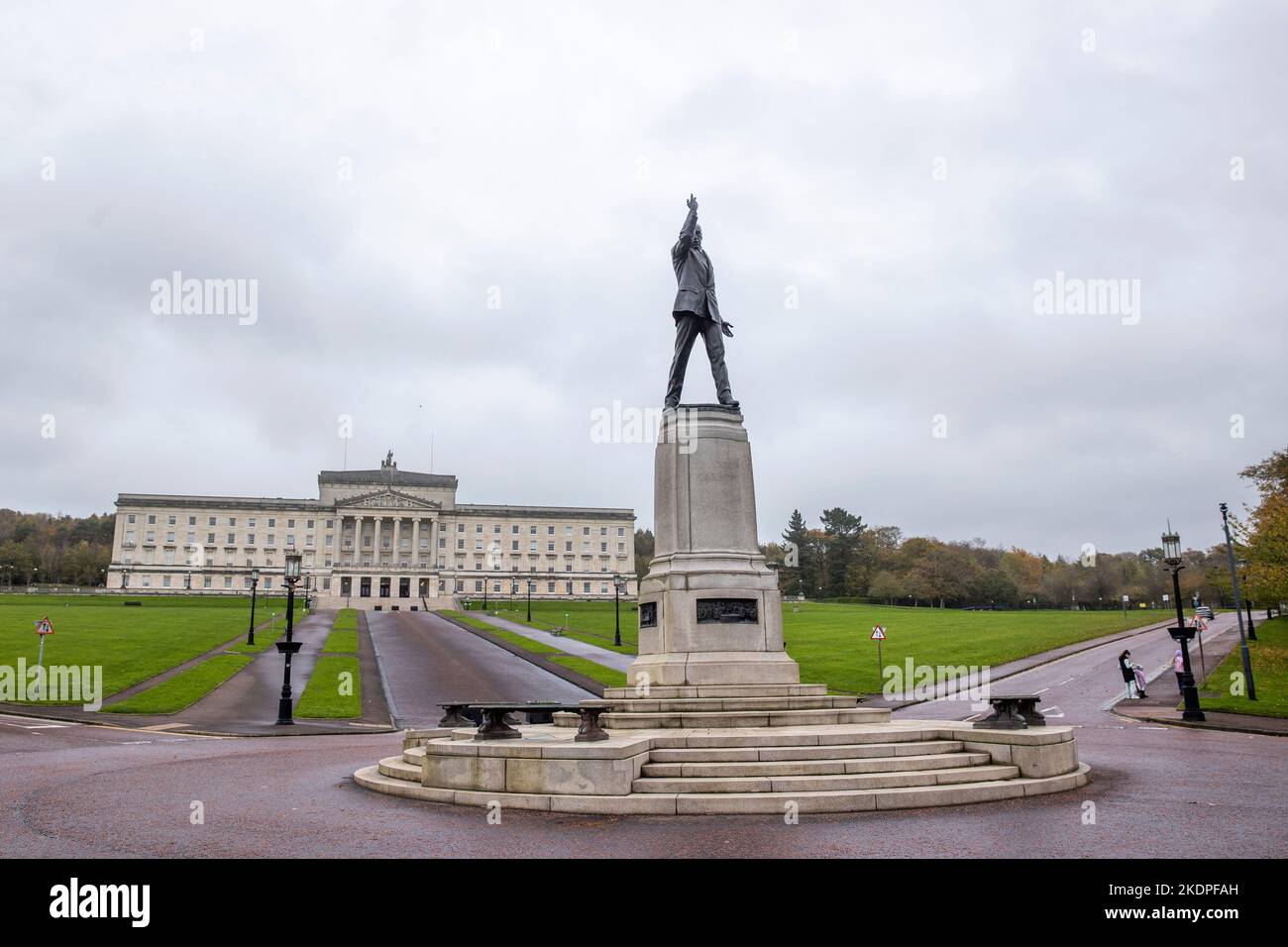Stock image showing Carson Statue and Parliament Buildings at Stormont ...