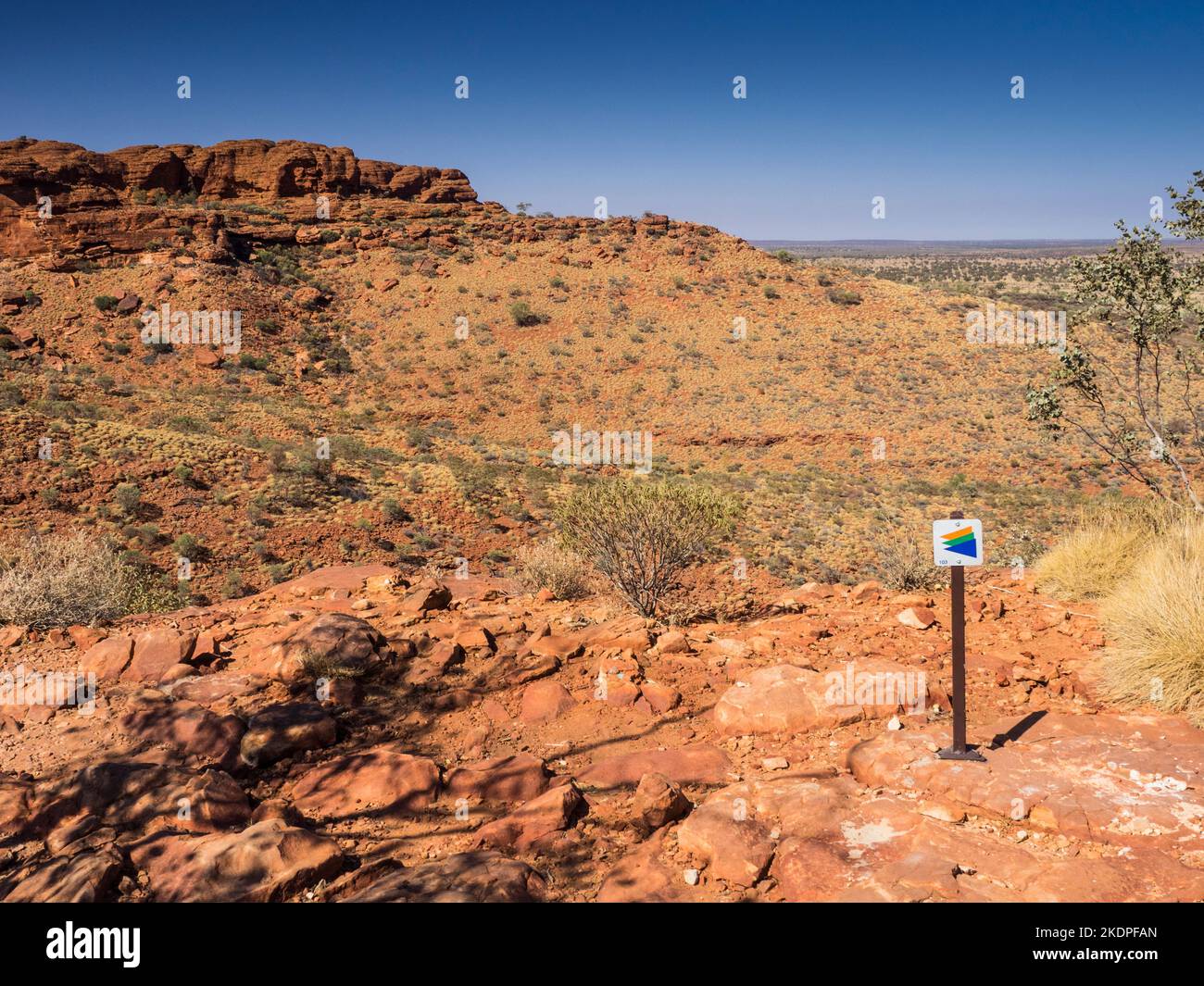 The orange sandstone cliffs of the George Gill Range from Kestrel Falls ...