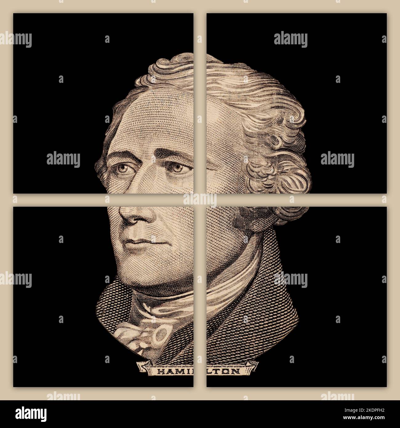 Banner with Portrait of U.S. president Alexander Hamilton Stock Photo ...
