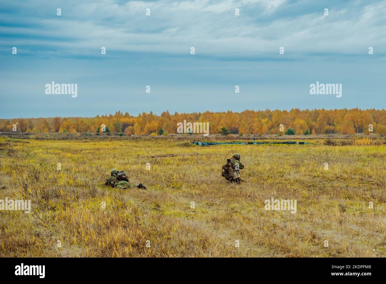 Shooting At The Enemy A Mobilized Soldier From Russia Participating In A Military Conflict