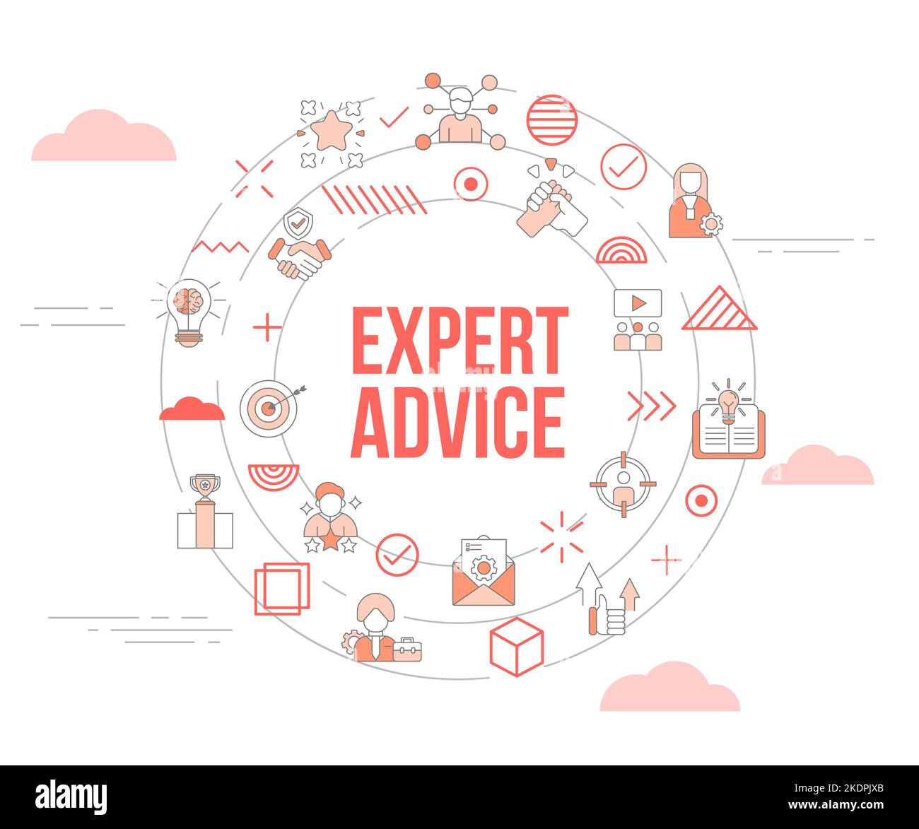 expert advice concept with icon set template banner and circle round ...