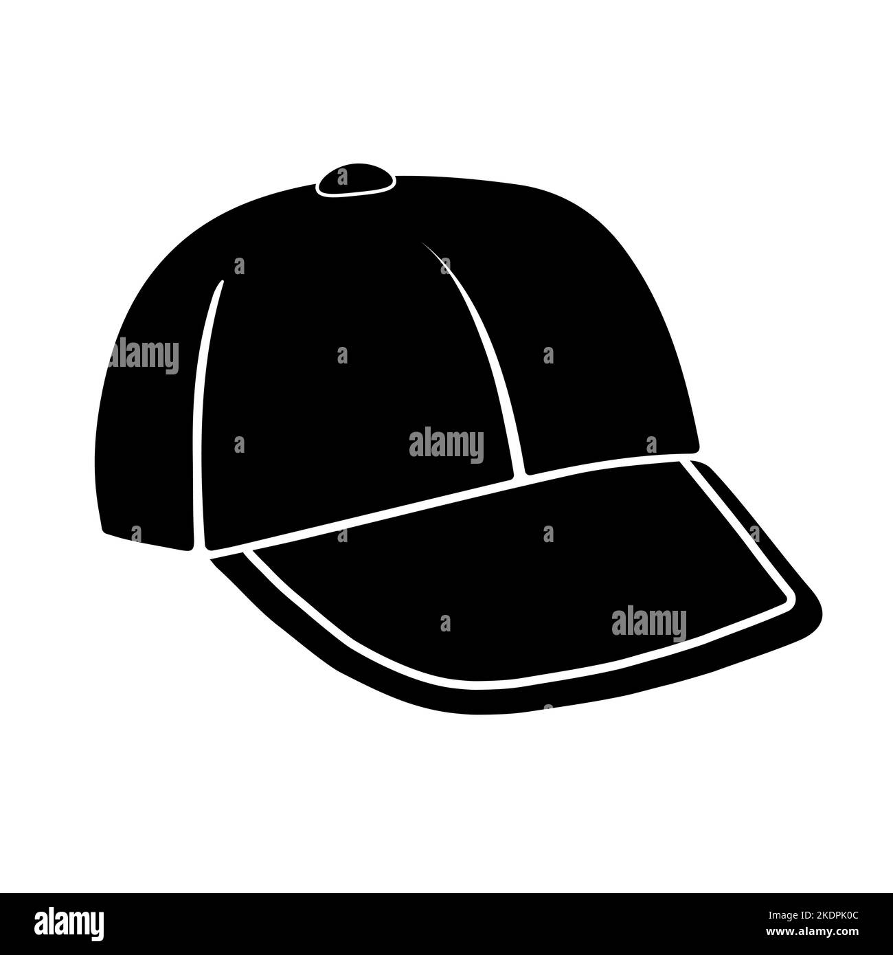 Baseball cap icon. Black baseball cap icon on white background. Vector ...