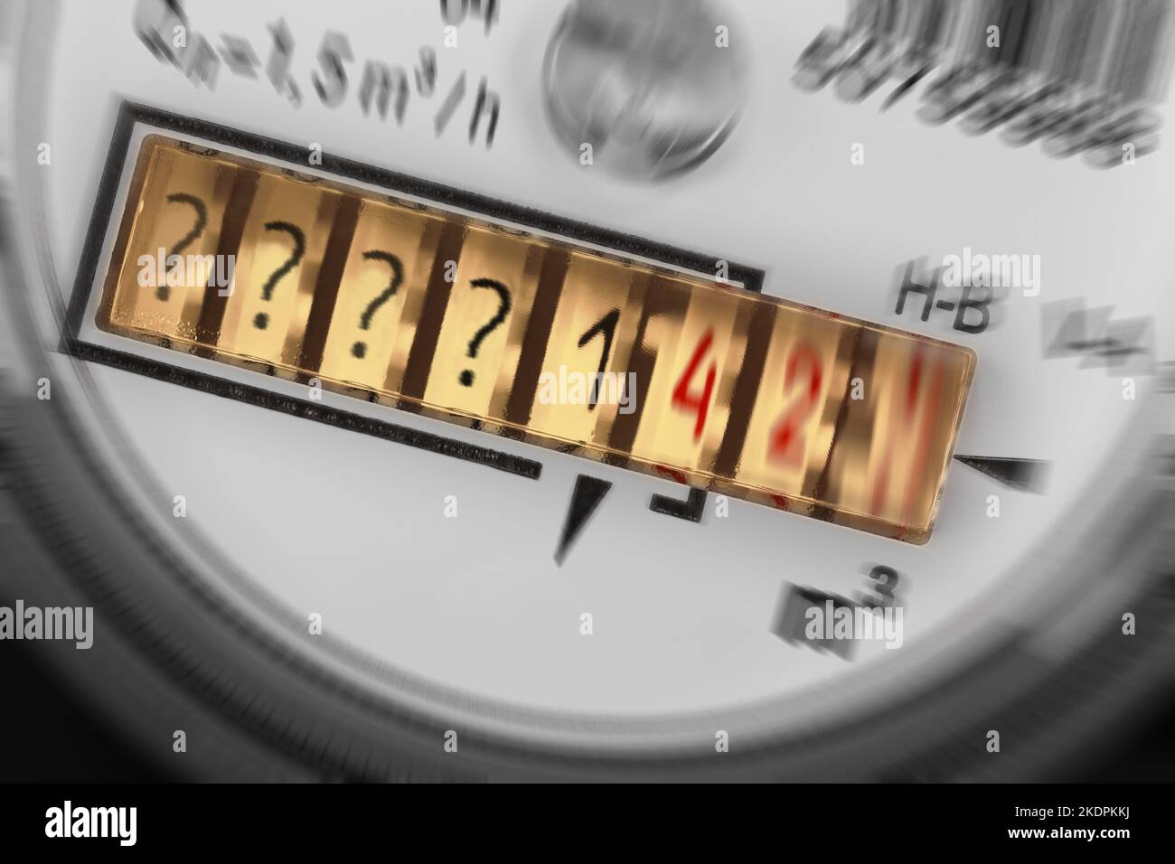 Water meter with fast rotating numbers. The concept of careful ...