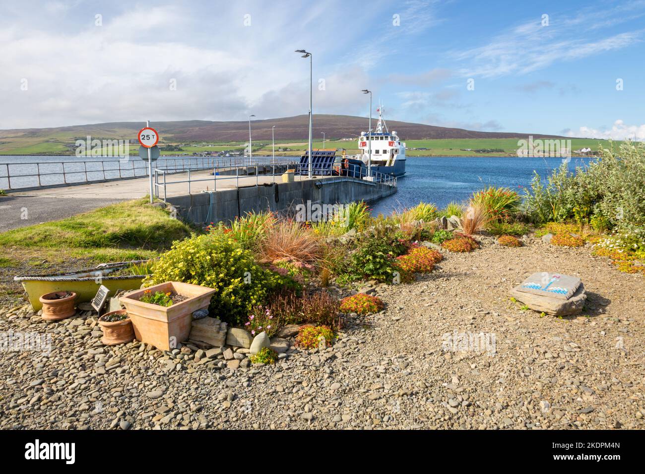 Little public garden arrangement on the island of Wyre, Orkney Islands ...