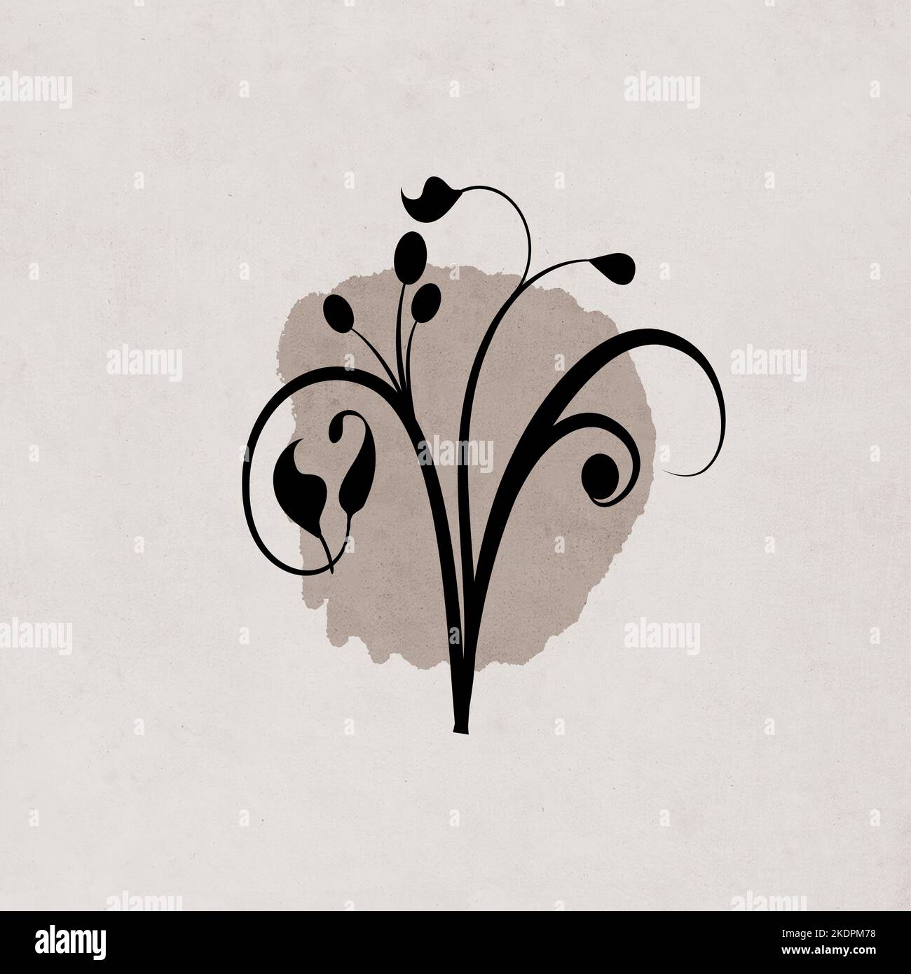 Printable trendy botanical card. Use for cover, wallpaper, wall art ...