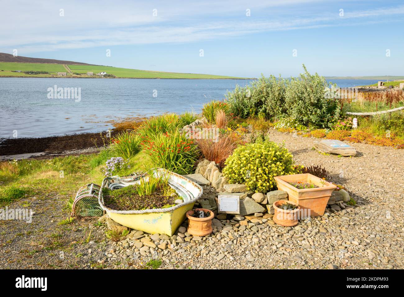 Little public garden arrangement on the island of Wyre, Orkney Islands ...