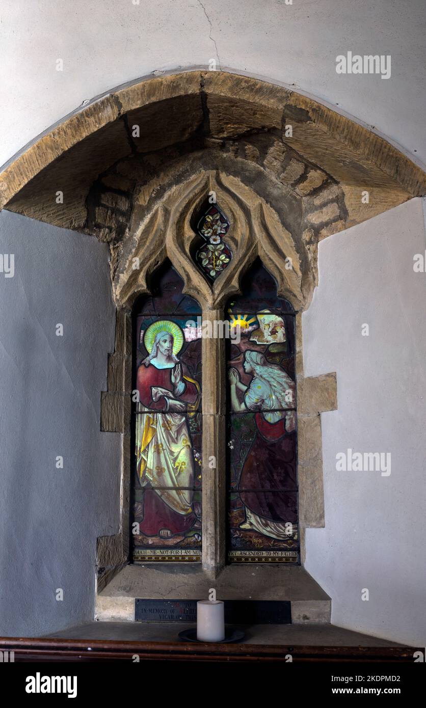 A window in St. Peter ad Vincula Church, Ratley, Warwickshire, England ...