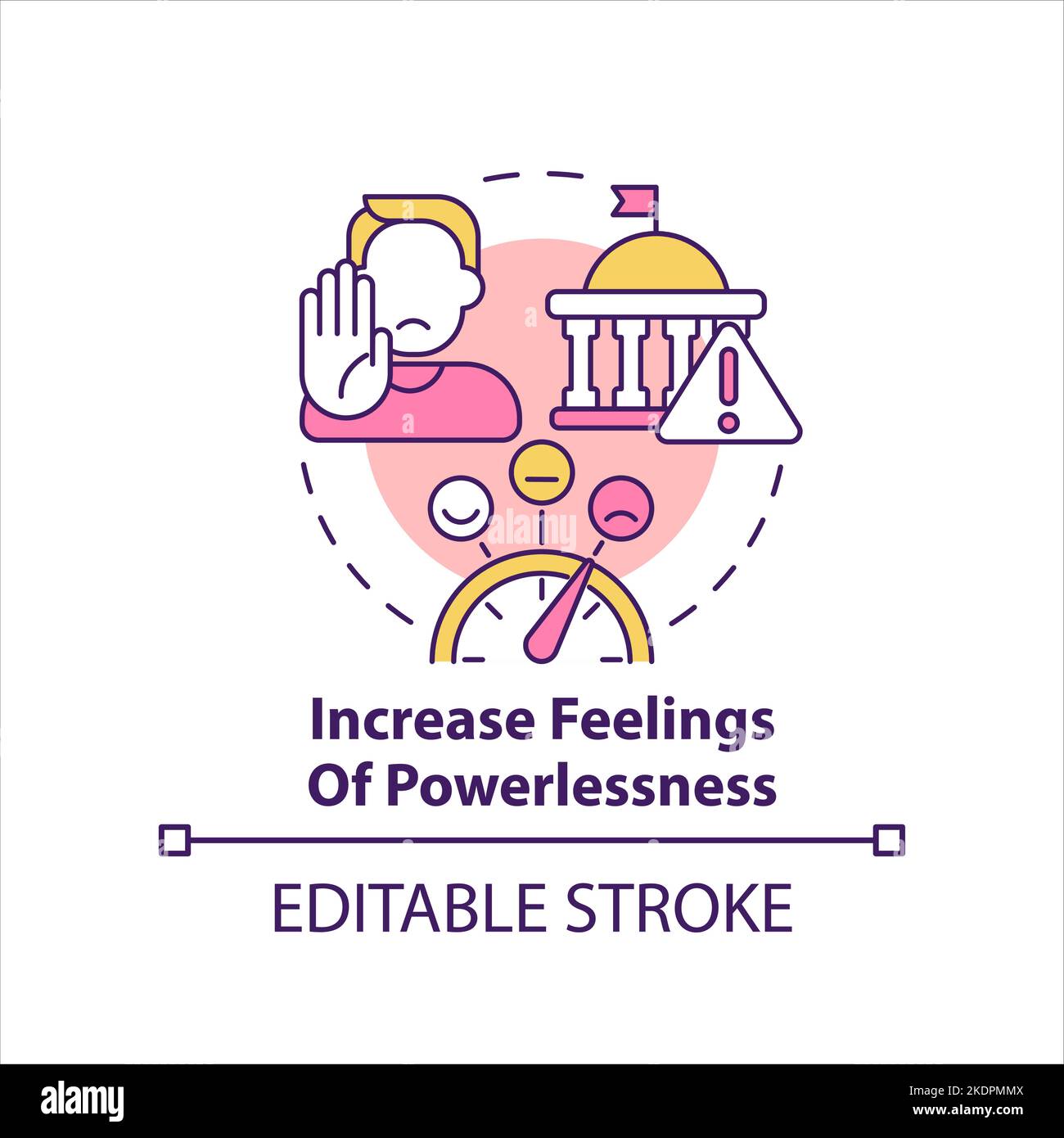 Increase feelings of powerlessness concept icon Stock Vector Image ...