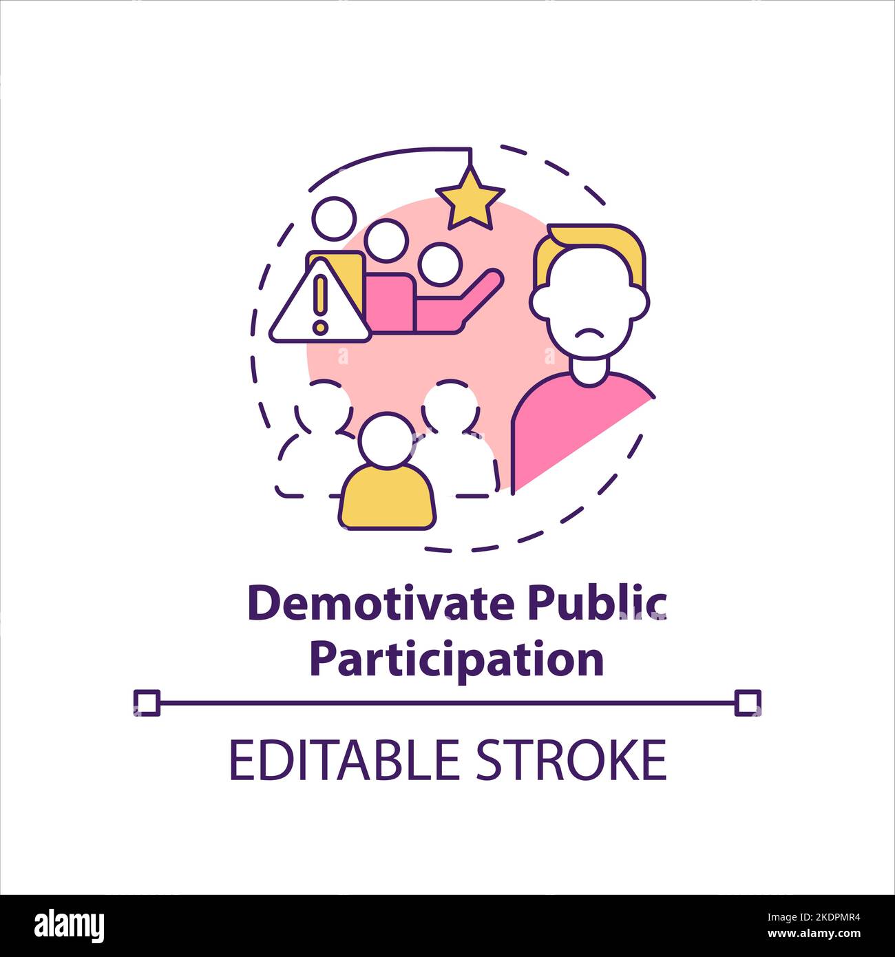 Demotivate public participation concept icon Stock Vector Image & Art ...