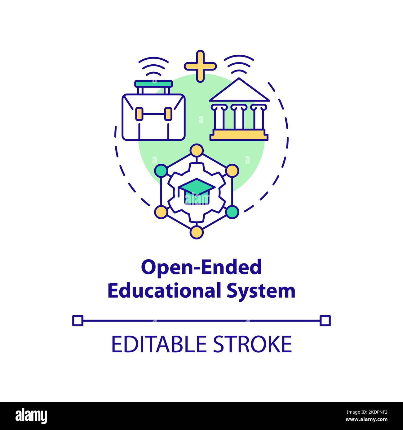 Open ended educational system concept icon Stock Vector Image & Art - Alamy
