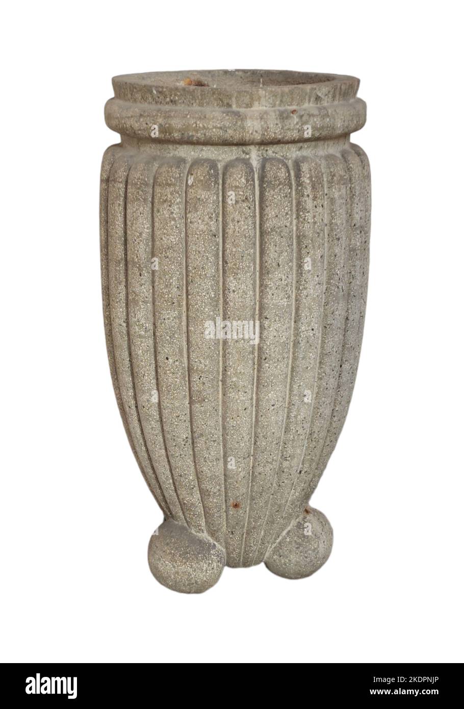 Weathered medieval stone vase on white isolated background Stock Photo ...