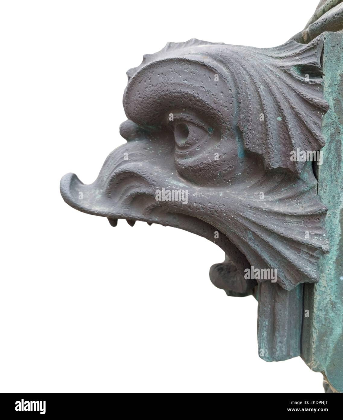 stone fish profile statue on a white isolated background Stock Photo ...