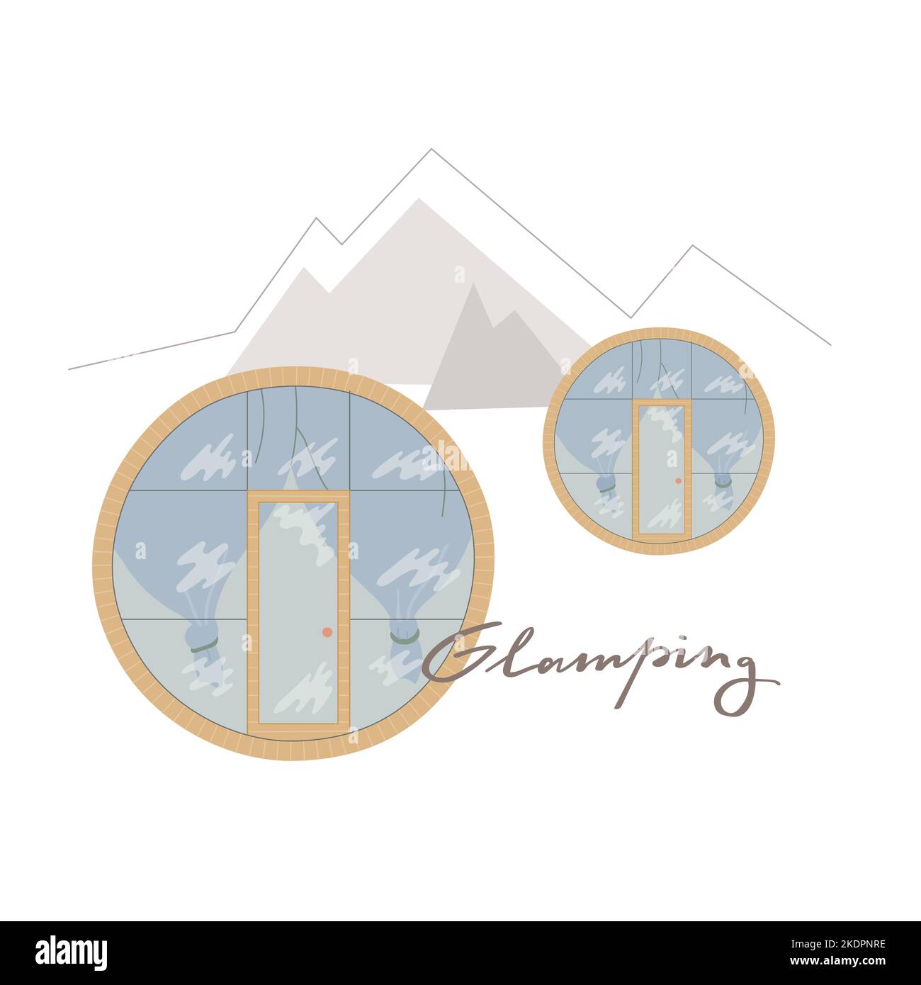 Trekking hut forest window Stock Vector Images - Alamy