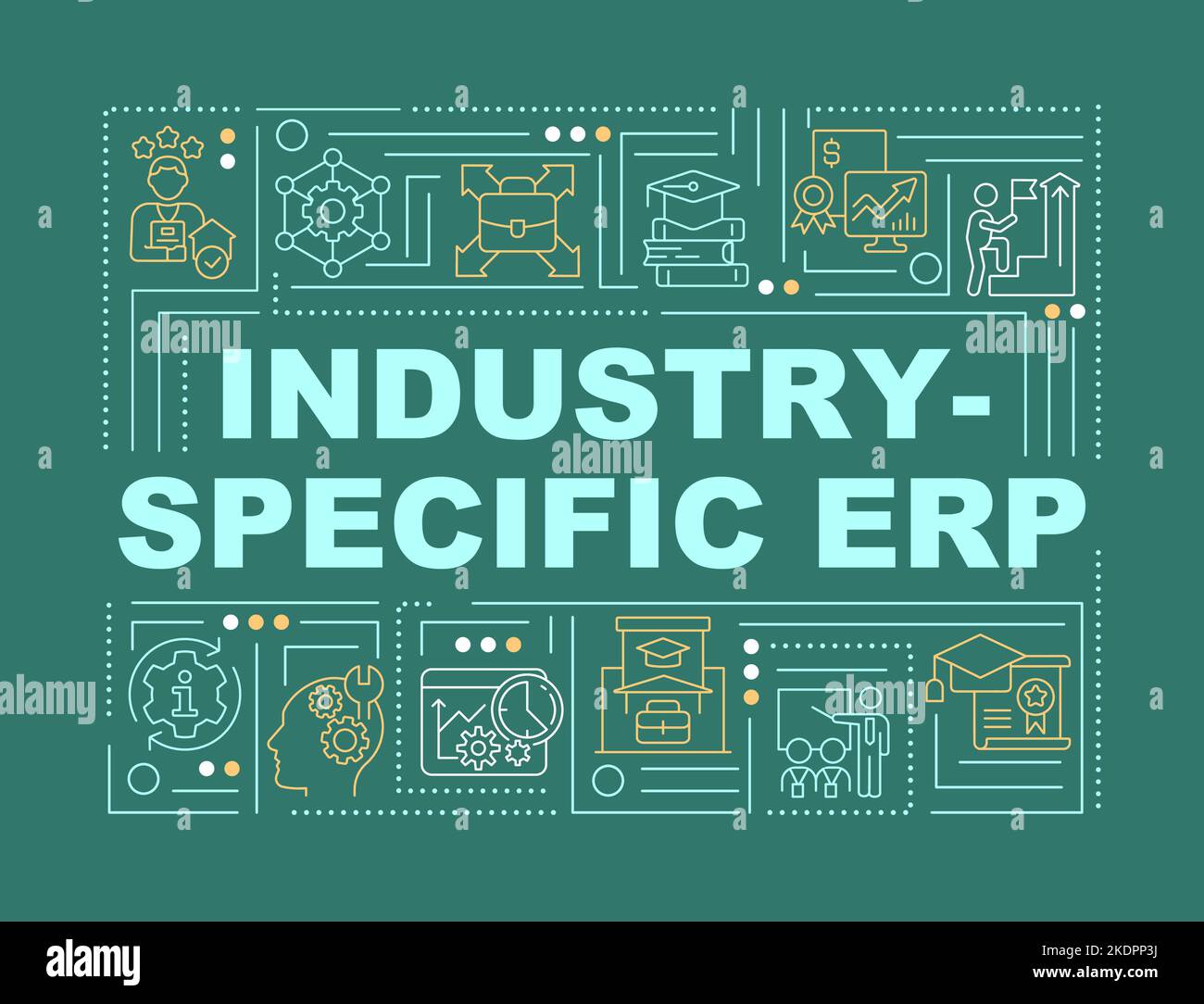 Industry specific ERP word concepts green banner Stock Vector Image ...