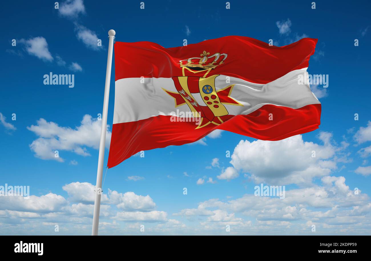 flag of State simple of the Grand Duchy of Tuscany, Europe at cloudy ...