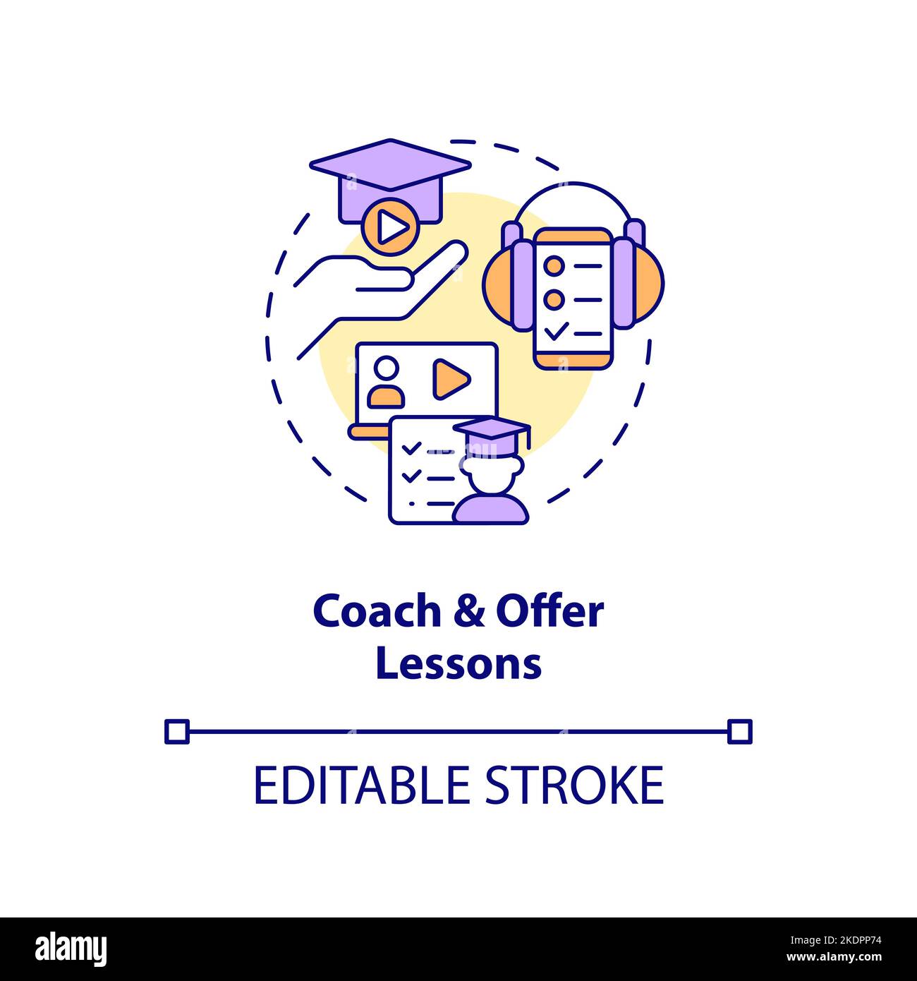 Coach and offer lessons concept icon Stock Vector Image & Art - Alamy