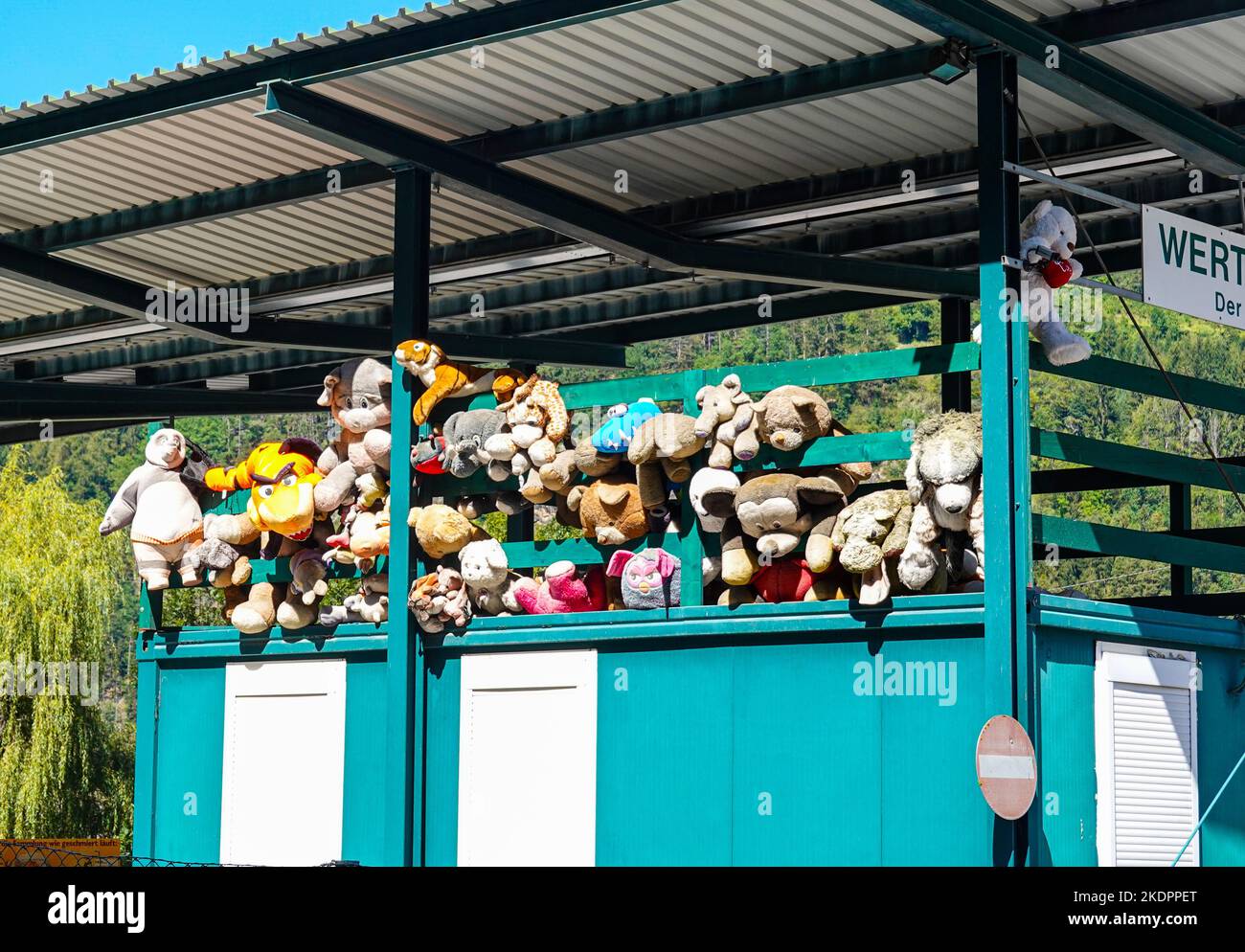 Soft toys rescued from rubbish bins at recycling centre, Austria Stock ...