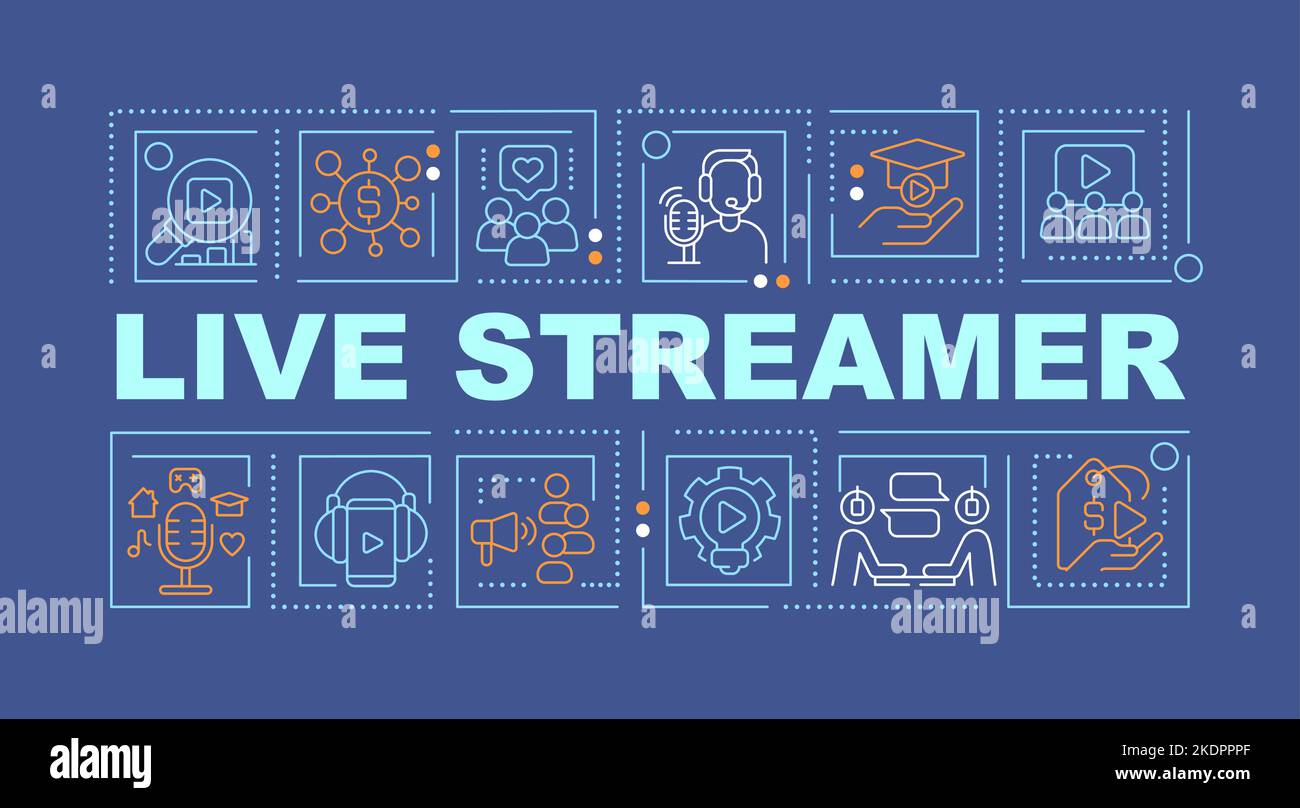 Live streamer word concepts dark blue banner Stock Vector Image & Art - Alamy