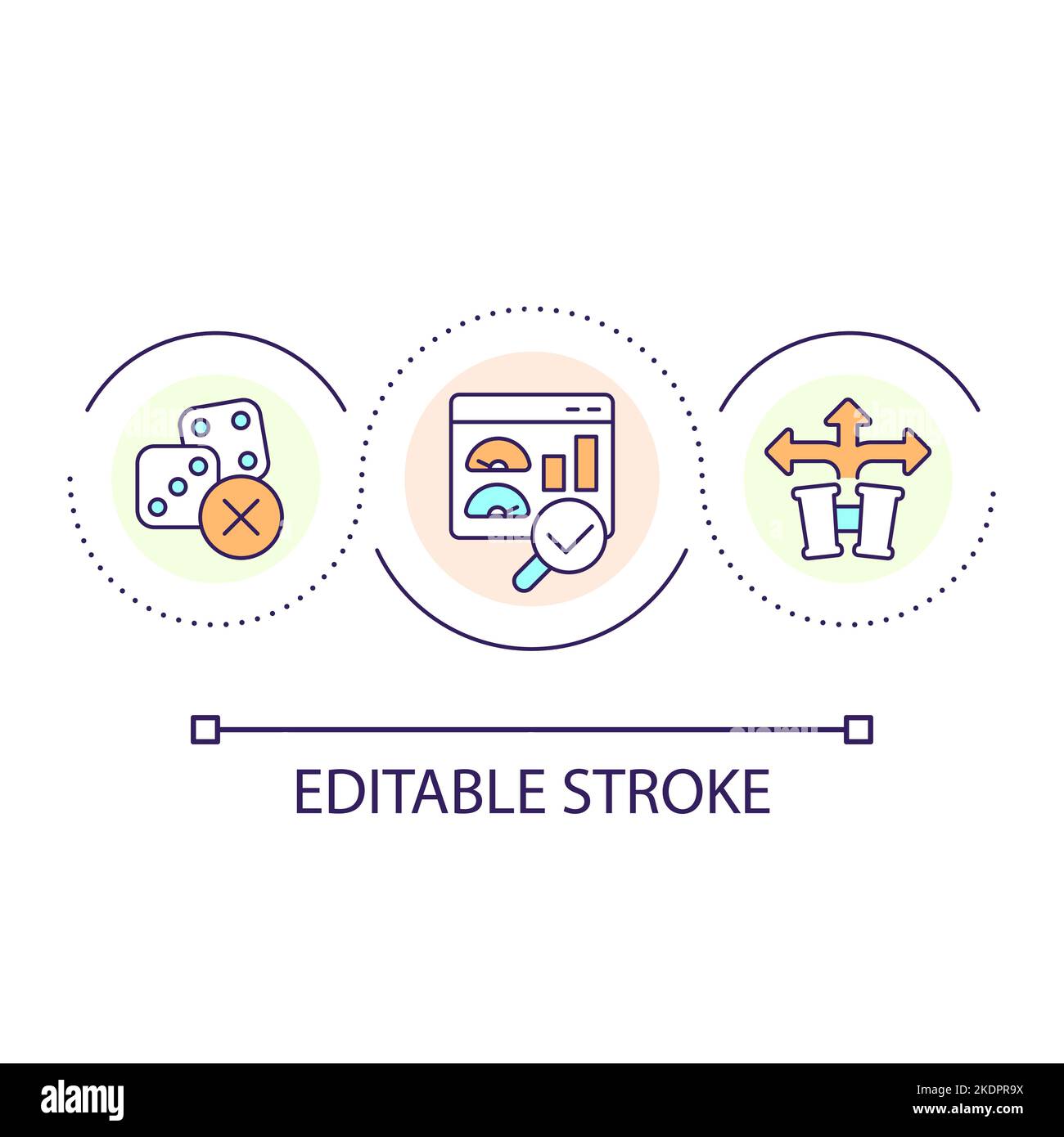 Proper procedure and analysis importance in ux loop concept icon Stock ...