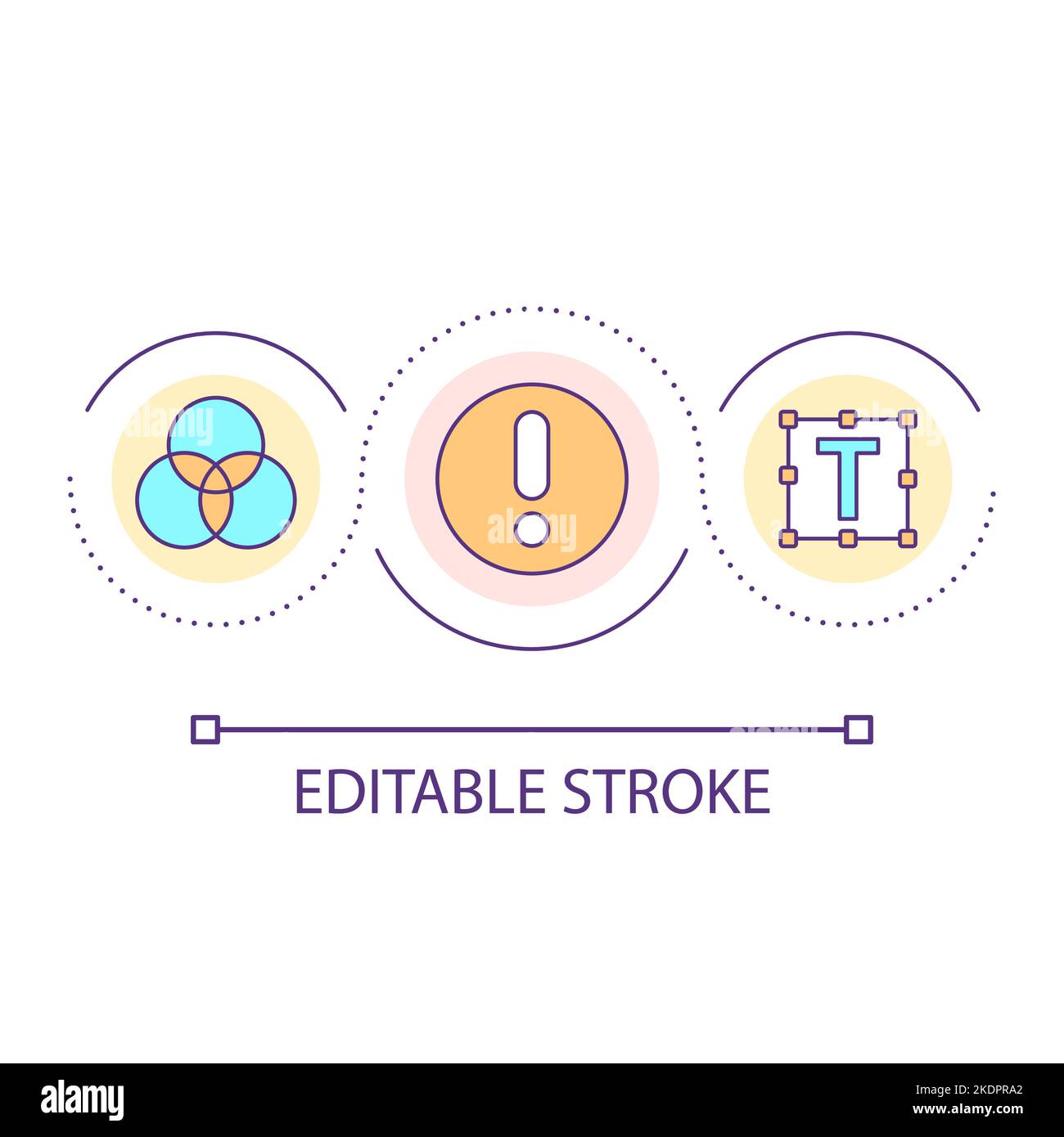 Right typeface and color palette choosing loop concept icon Stock ...