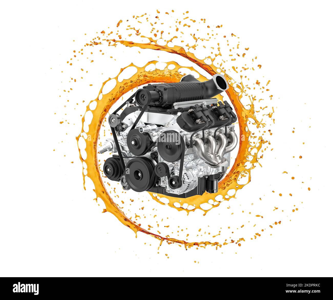 Car engine with splash of oil. Engine oil. Vehicle lubricants Stock ...
