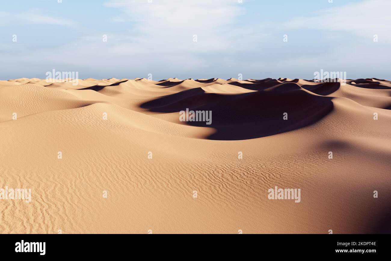 Desert landscape at daylight. 3D rendering Stock Photo - Alamy